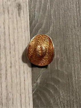 Jewelry | Gold Tone Straw Hat Pin Brooch | Poshmark